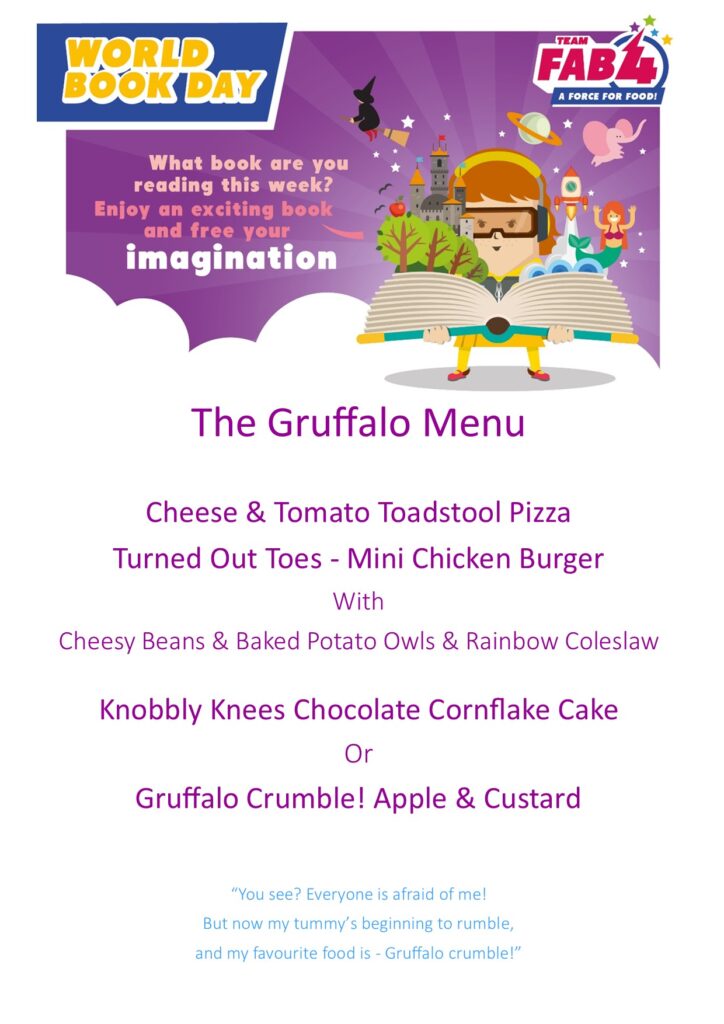 World Book Day Menu for Thursday 3rd March – Wickersley St Alban's CE ...